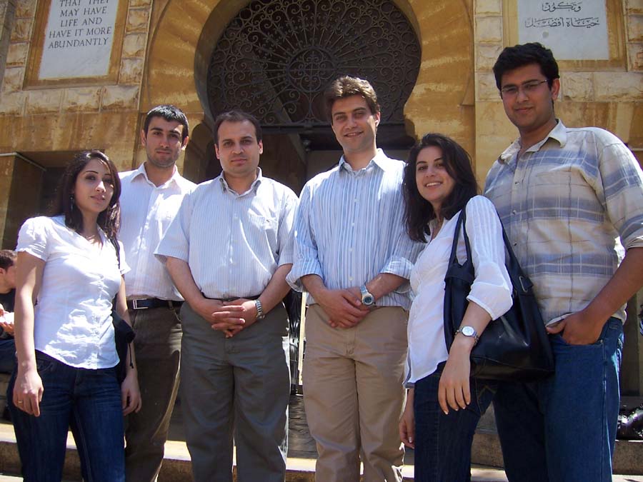 On my right, Abdallah Abboud and Rasha El-Moustafa; on my left, Dr ...
